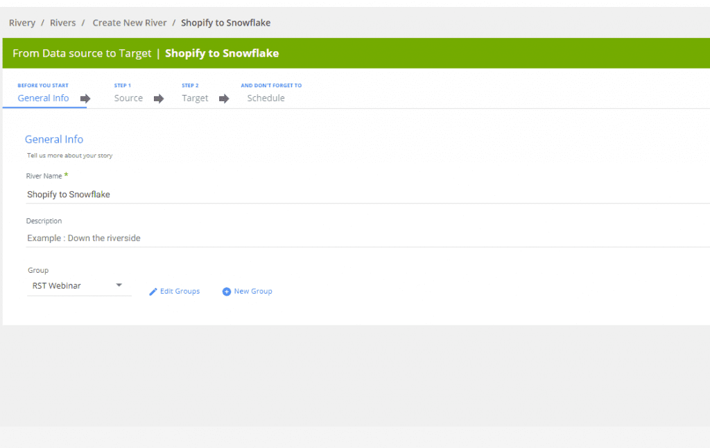 Connect Shopify to Snowflake Using Rivery's Custom API